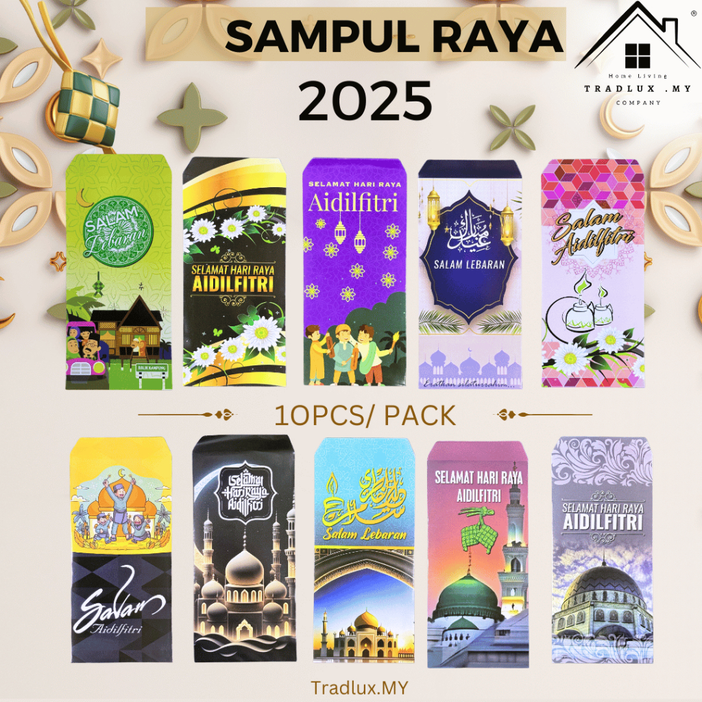 Tradlux Sampul Raya 2025 "10 KEPING" SAMPUL DUIT RAYA HARI RAYA SAMPUL ...