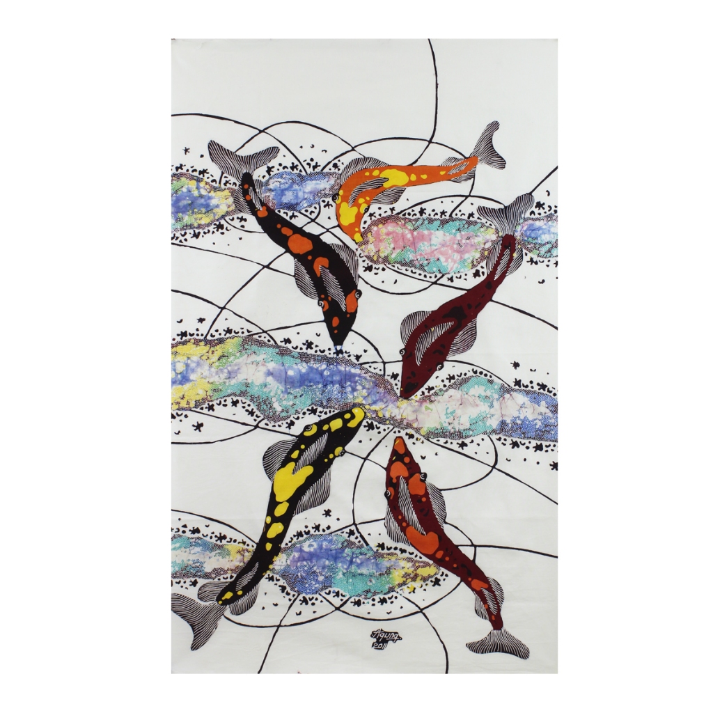 Fine Batik - Batik Art Painting Agung Koi Fish 75x45 cm | Shopee Malaysia