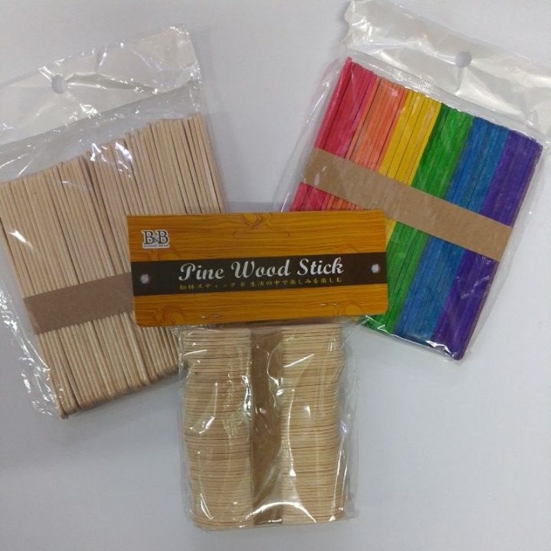 Ice cream stick / Batang ice cream Art wooden pine stick creation craft ...