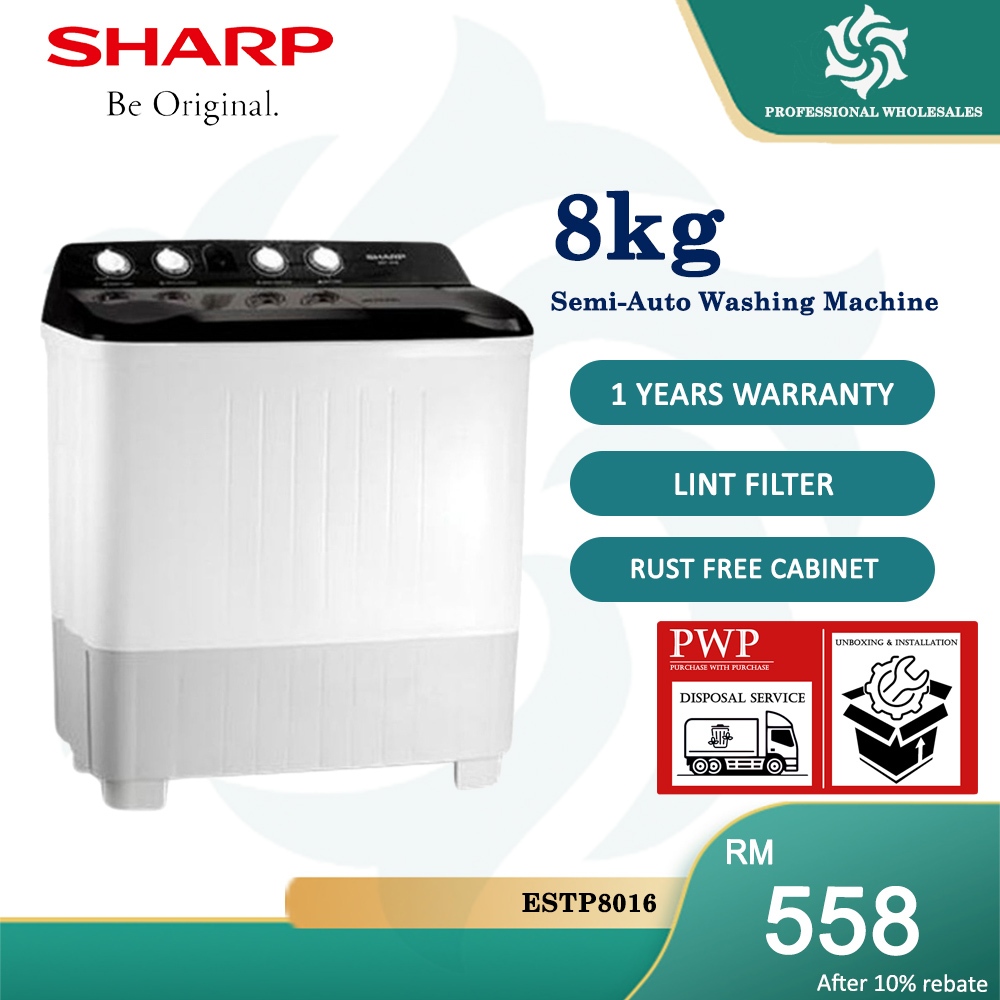 Sharp Semi Auto Washing Machine Washer 8kg/ 11kg/ 13kg/ 15kg | Shopee Malaysia