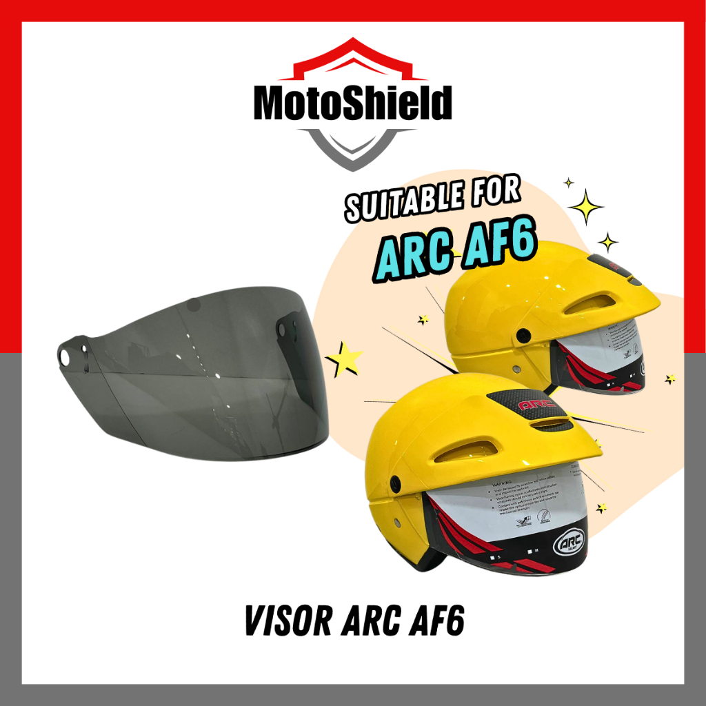 Visor Helmet ARC AF6 (Smoke) | Shopee Malaysia