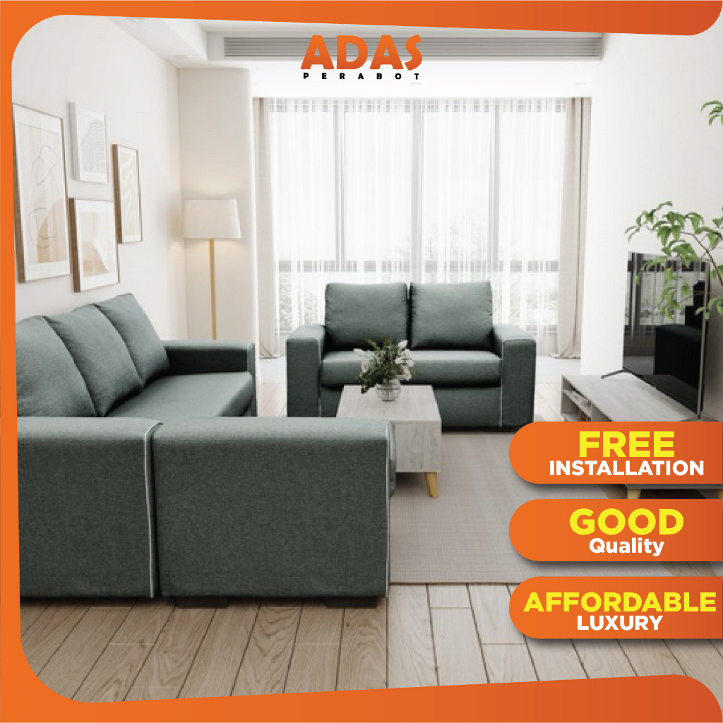ADAS SOFA 4 SEATER + STOOL UUBER COUCH KERUSI REHAT ( Free Install ...