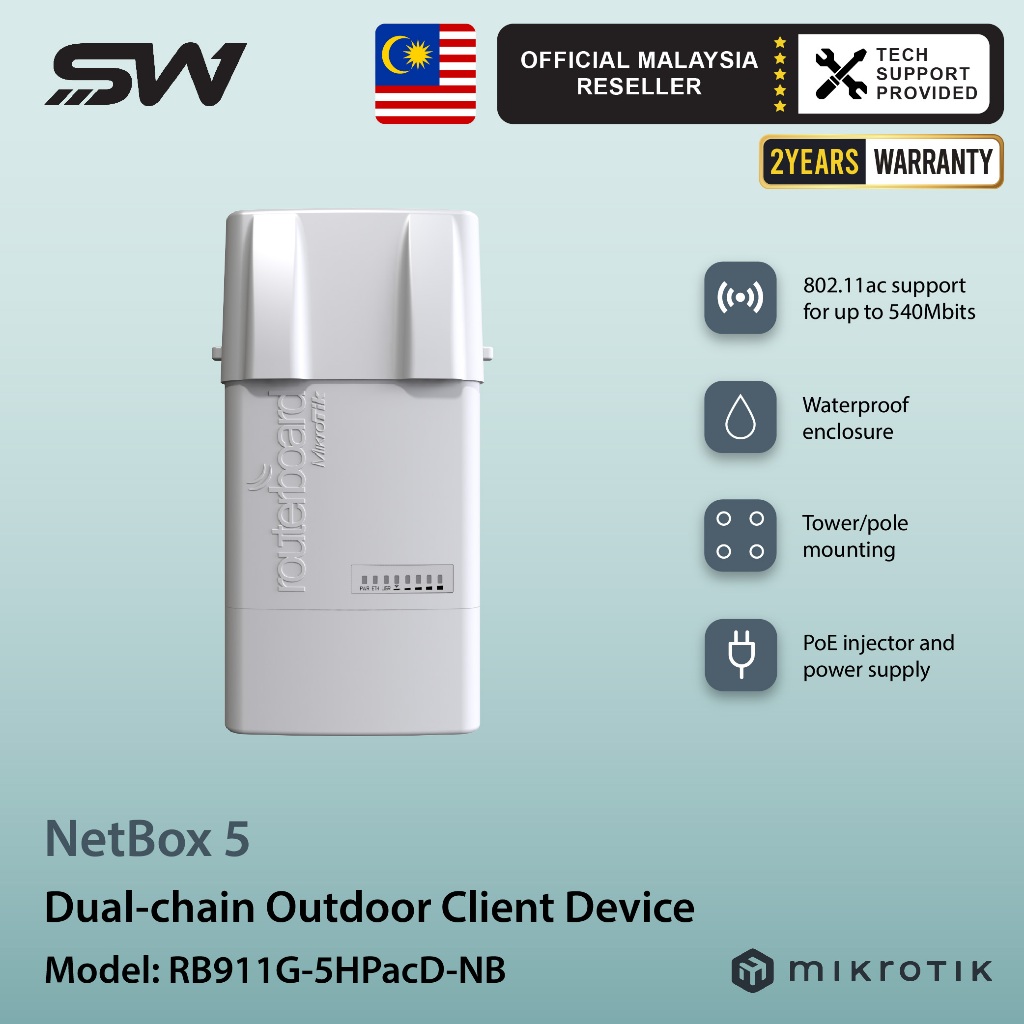 MikroTik RB911G-5HPacD-NB NetBox 5 5GHz Routerboard | Shopee Malaysia