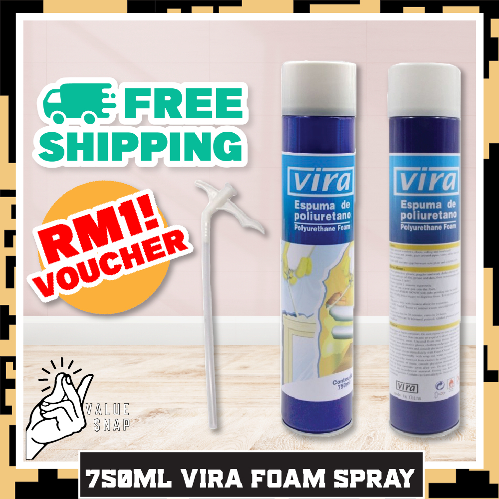 750ml Vira Polyurethane Foam Caulk PU Waterproof Foam Spray Penampal ...