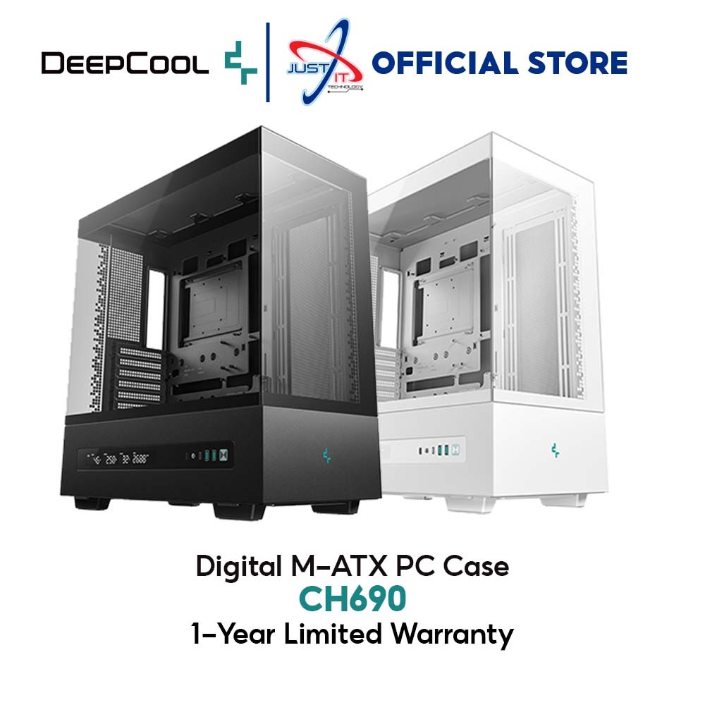 DEEPCOOL CH690 DIGITAL ATX DESKTOP PC CASE - BLACK / WHITE | Shopee ...