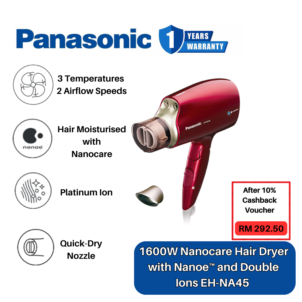 [𝐅𝐑𝐄𝐄 𝐃𝐄𝐋𝐈𝐕𝐄𝐑𝐘] Panasonic EH-NA45 Nanoe Hair Dryer Moisture EH ...