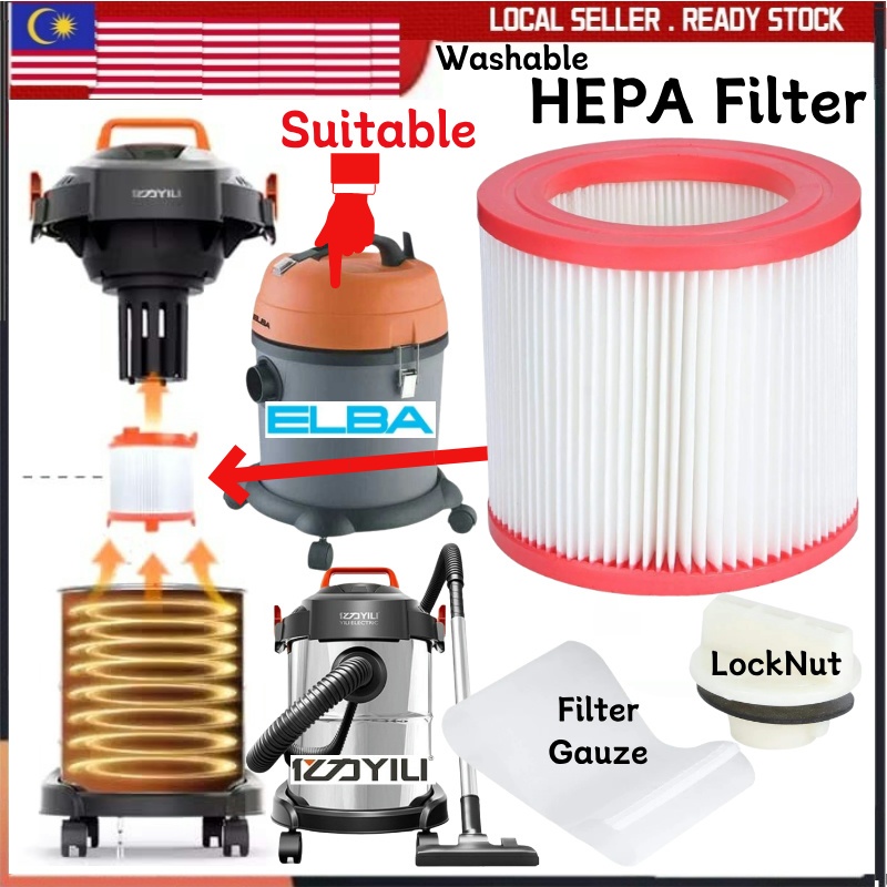 ELBA EV6720 Vacuum Cleaner Filter Replacement Parts Kit for YILI 95E ...