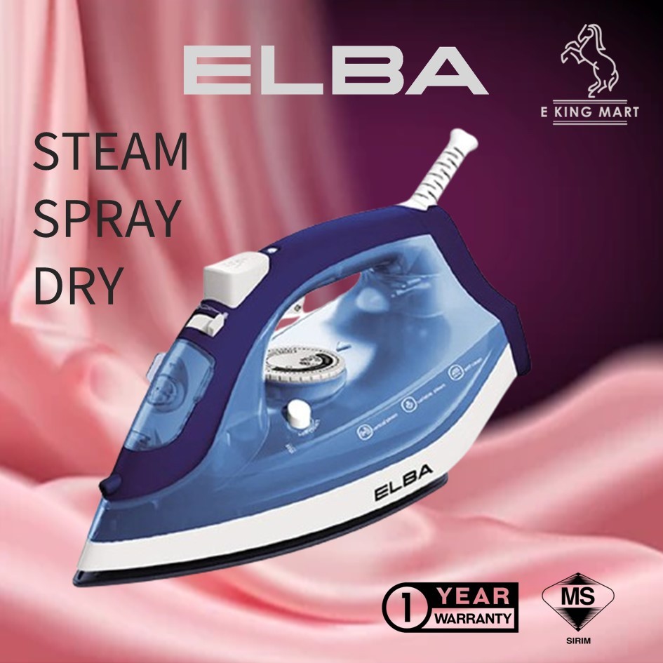ELBA Steam Spray Dry Iron Non Stick ESI-N1852(PP) Purple / ESI-N1852(BL ...