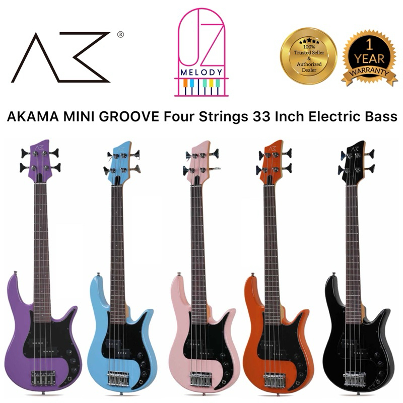 AKAMA MINI GROOVE Electric Bass four strings 33inch electric bass mini ...