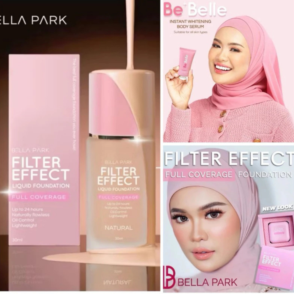 BELLA PARK FILTER EFFECT FOUNDATION / LIQUID FOUNDATION 30ML ORIGINAL FULL COVERAGE | Shopee ...