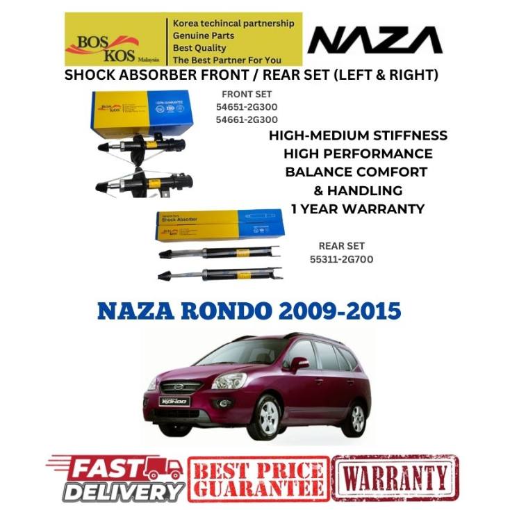 ABSORBER FRONT / REAR SET LH 54651/661-2G300 RR 55311-2G700 NAZA RONDO ...