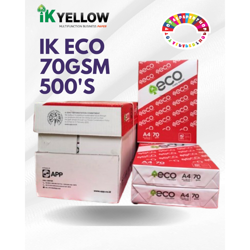 IK ECO A4 Paper 70GSM/80GSM/ECO Copy Paper/Kertas Fotostat / Kertas Putih Kertas A4/Printing ...
