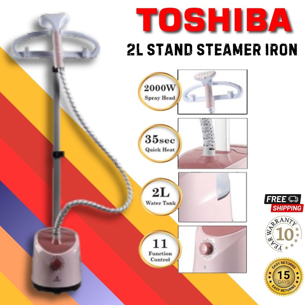 TOSHIBA Iron Baju 11Mode Standing Garment Steamer Iron 2000W Telescopic ...