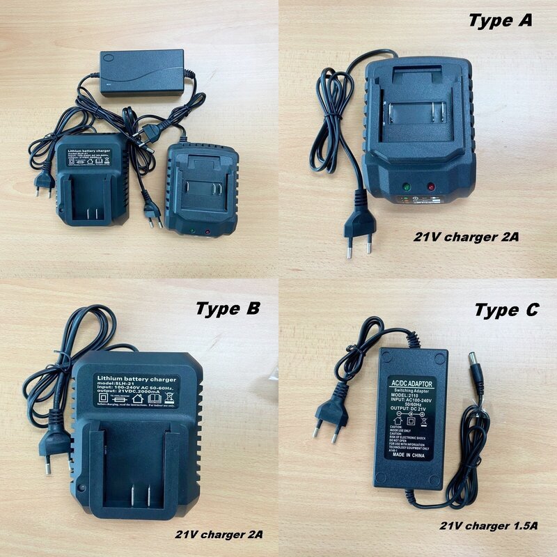 21V Charger Smart Fast Charger Lithium Battery Charger Grinder Drill ...