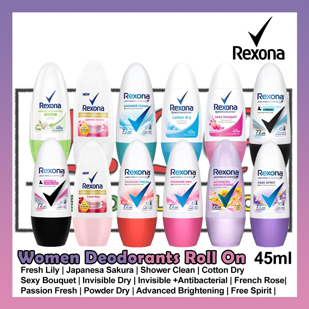 Rexona Women Deodorant Roll on 45ml | Shopee Malaysia
