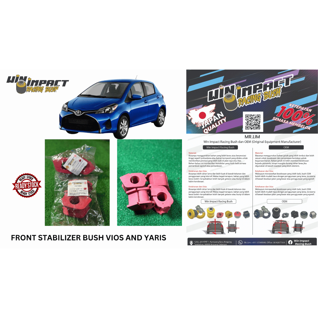 VIOS YARIS PRIUS C FRONT STABILIZER BUSH ORIGINAL WIN IMPACT FULLY ...