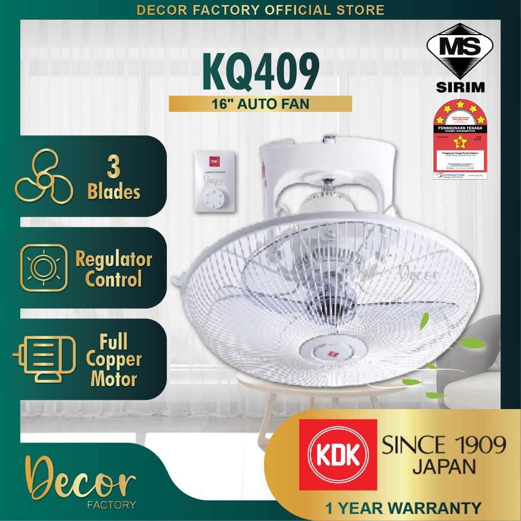 KDK Fan KQ409 Auto Fan KQ-409 16'' / EVERWIND EV-AF91 / EVAF91 Auto Fan ...