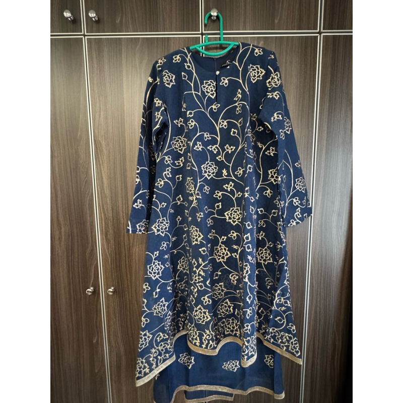 Baju kurung Camelia Emboss Chiffon | Shopee Malaysia