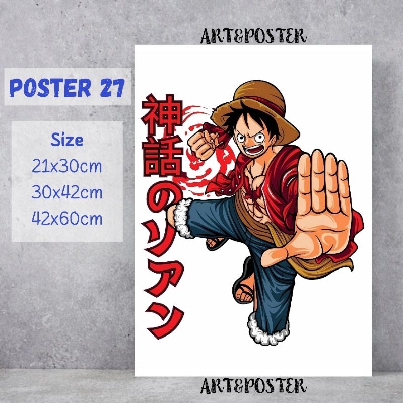 Luffy Poster One Piece Anime Wall Display Hiasan Dinding Aesthetic ...