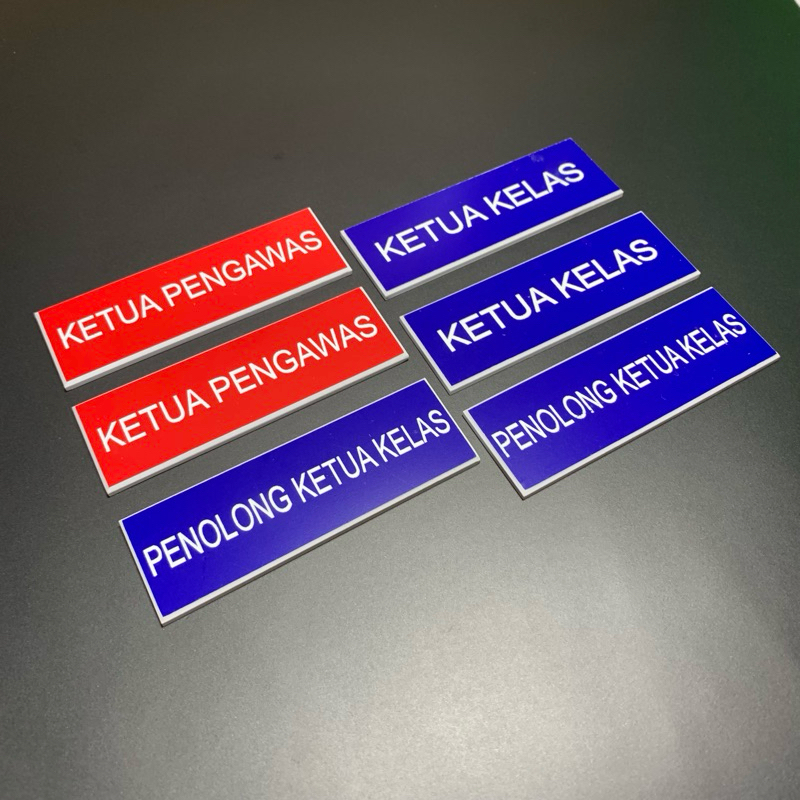 Name Tag Pengawas Ketua Kelas Engrave Tanda Nama Murid | Shopee Malaysia