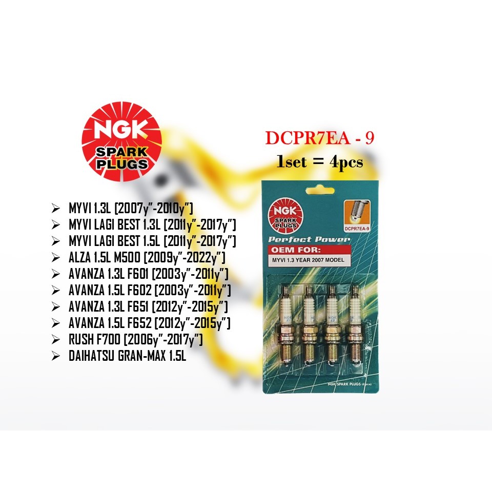 DCPR7EA-9 NGK Spark Plug - Myvi 07y"-17y" Alza M500 09y"-22y" Avanza ...