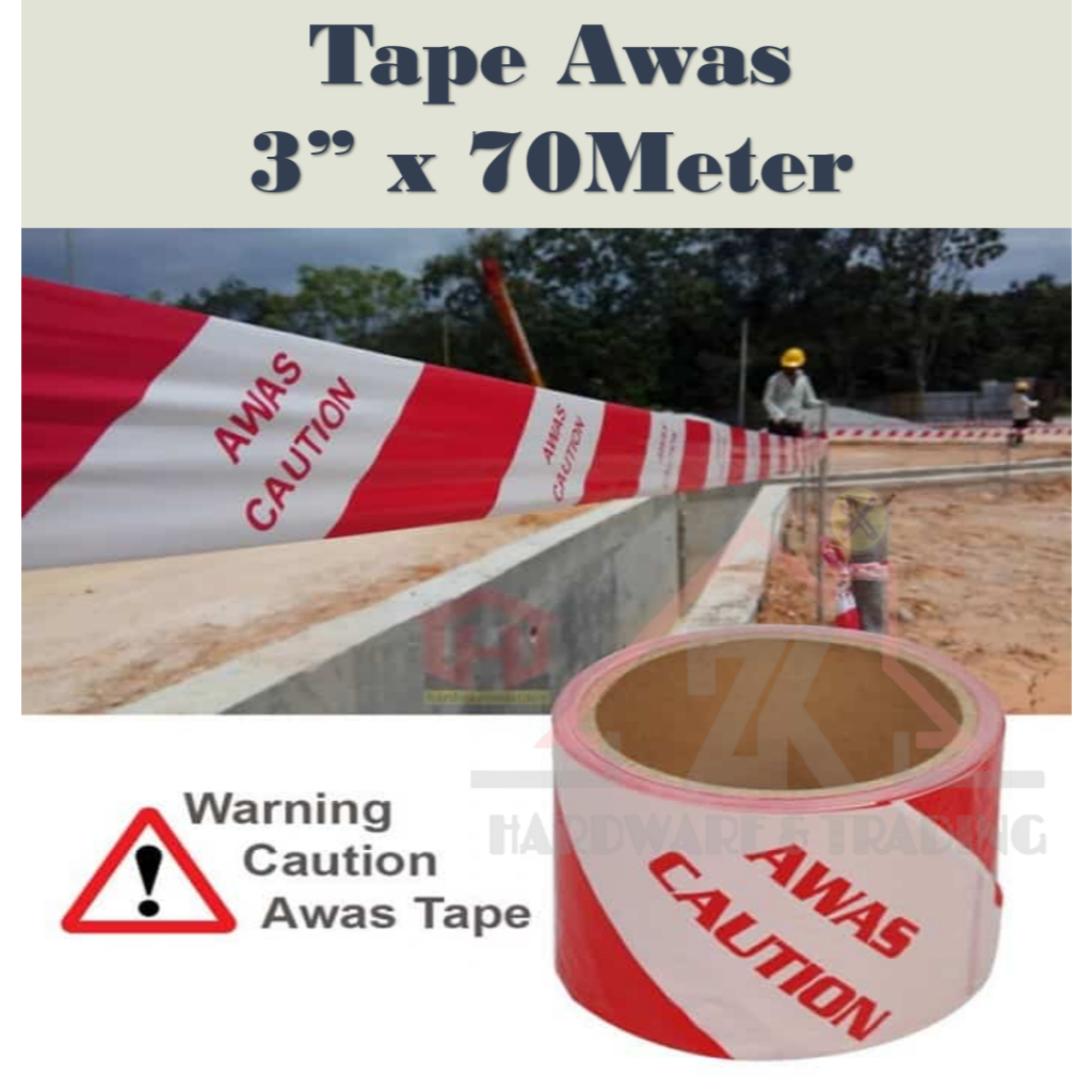 Tape Awas Merah Putih Caution Tape Red White Warning Barrier Tape ...