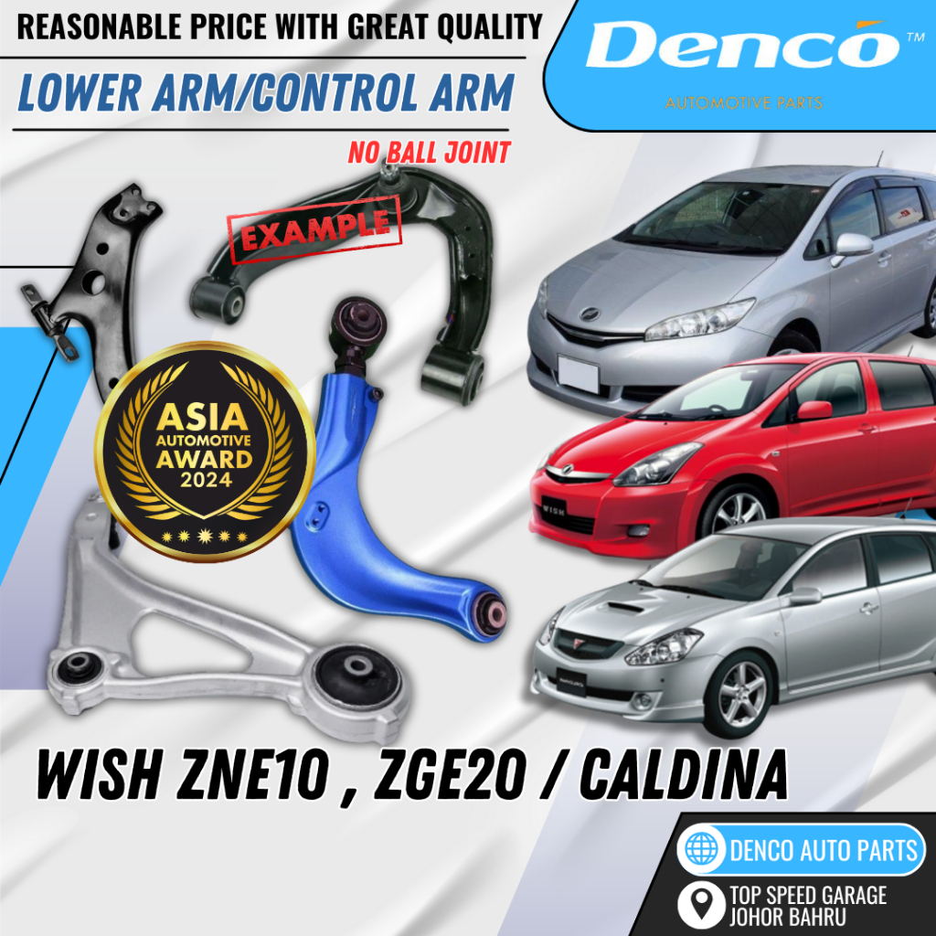 TOYOTA CALDINA / WISH ZNE10, ANE10 / ZGE20 - DENCO ORIGINAL LOWER ARM ...