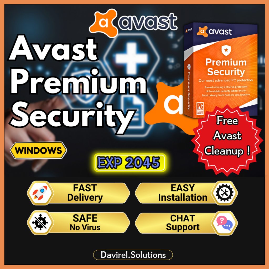 Avast Antivirus Premium Security 2025 | Digital Download | Expires 2045 | Shopee Malaysia