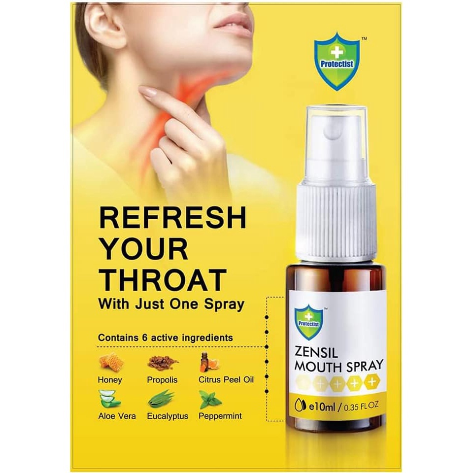 Protectist Zensil Mouth Spray 10mL (Antibacterial for sore & irritated ...