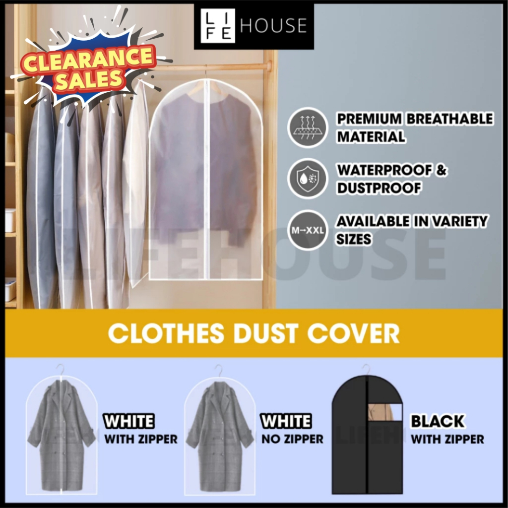 [Clearance] Garment Protector Clothes Dust Cover Clothes Zip Bag ...