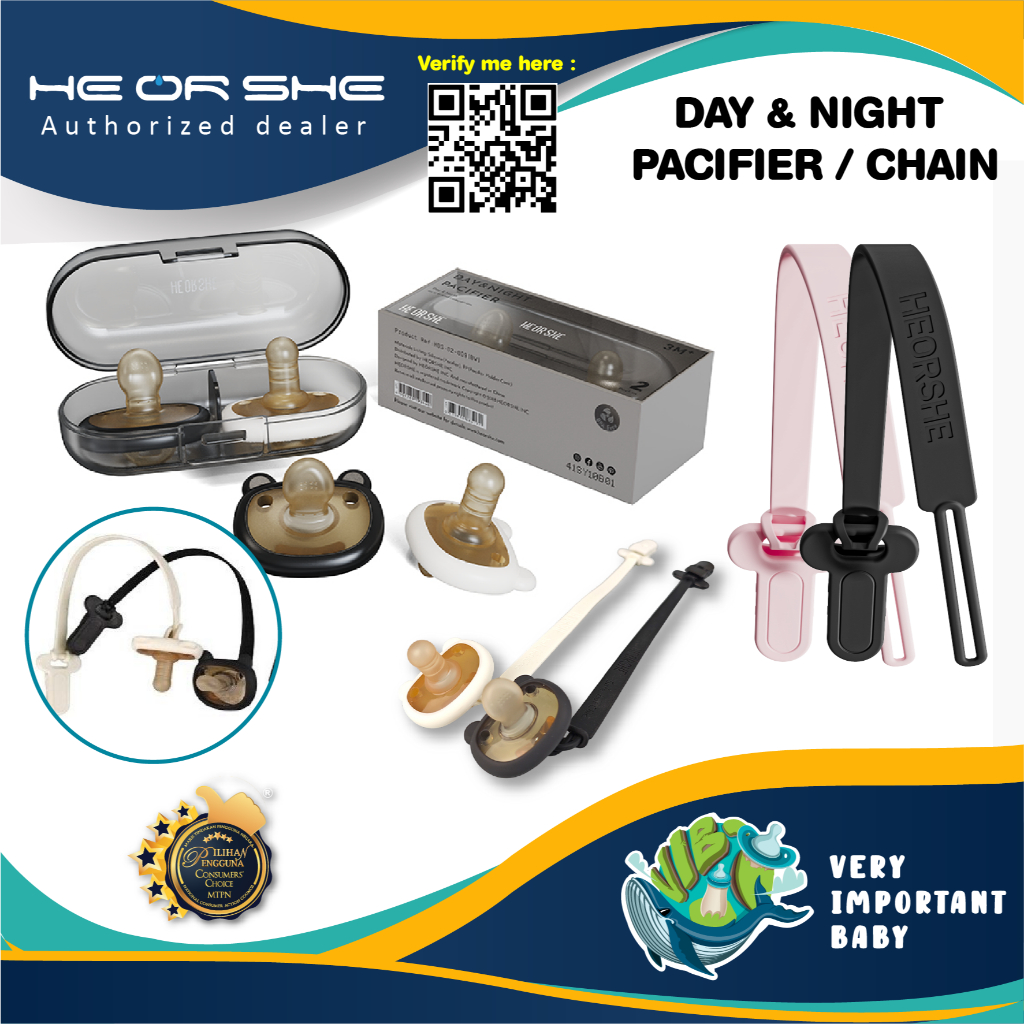 [10% CASHBACK + READY STOCK] HE OR SHE PACIFIER & CHAIN 安抚奶嘴 | Shopee ...