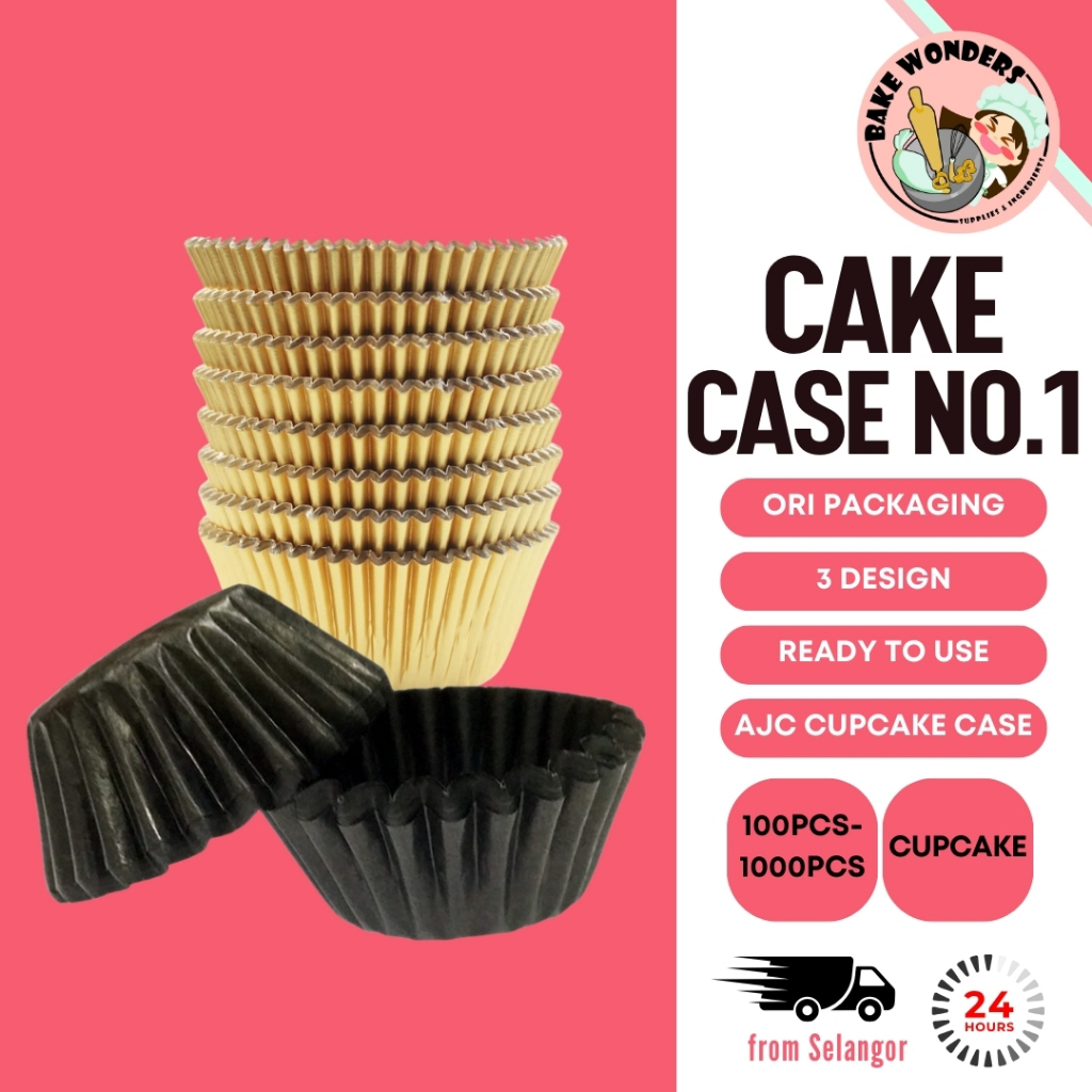 Paper Cup/Cake Case No.1/AJC Cake Case/Cupcake Cup/Cup Cake Case (Black/Colour/Gold) | Shopee ...