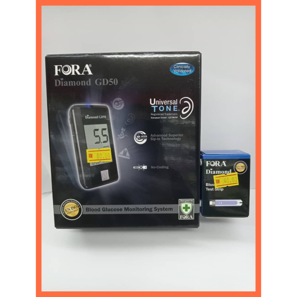FORA DIAMOND GD50 GLUCOSE MACHINE + FREE STRIPS 25'S | Shopee Malaysia