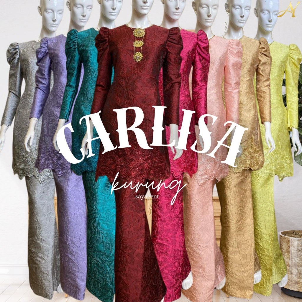 CARLISA KURUNG MODERN SLIM FIT BROCADE BAJU RAYA VIRAL 2025 SET ...