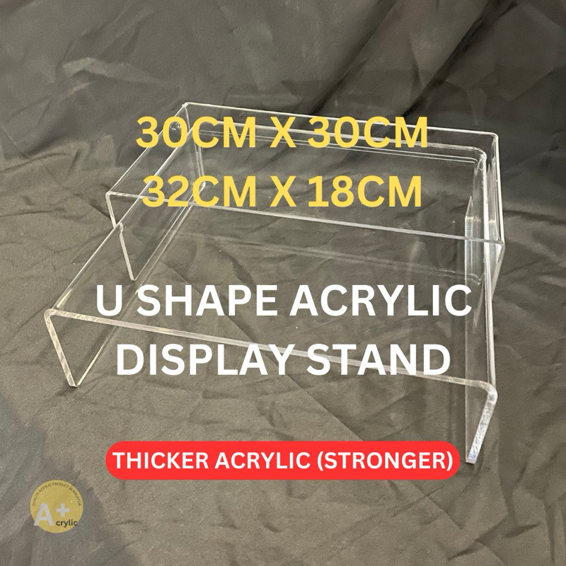 Big Size Clear U Shape Acrylic Display Stand (THICK ACRYLIC) Rak ...