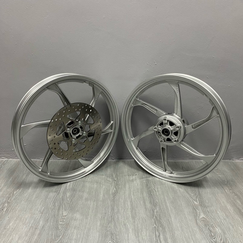 Y15ZR V1 V2 SPORT RIM ENKEI FULL COP 6 BATANG 6L WITH BEARING & FRONT DISC PLATE SILVER | Shopee ...