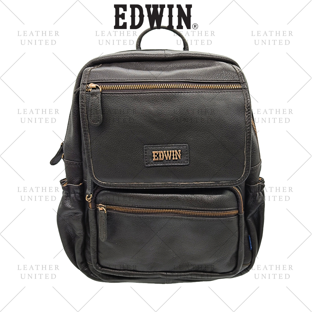 Edwin Premium Top-Grain Leather Backpack – Timeless Elegance & Everyday Functionality #EESB38502 ...