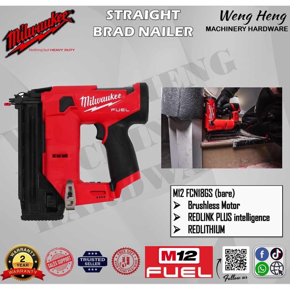 MILWAUKEE M12 FUEL™ 18 GA Straight Brad Nailer - M12 FCN18GS | Shopee ...