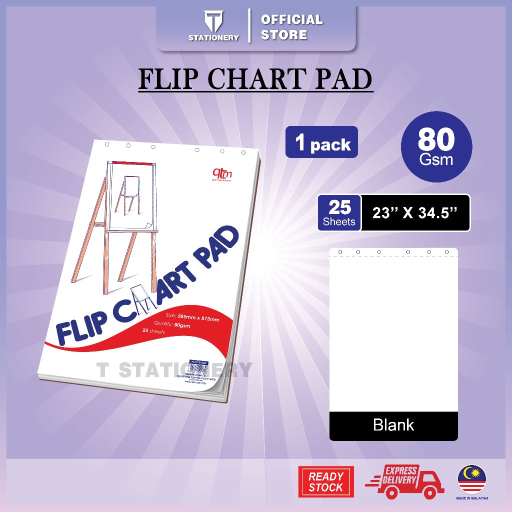 [1 PAD] FAMOSA 23” x 34.5” 80gsm 25 sheets Flip Chart Pad | Shopee Malaysia