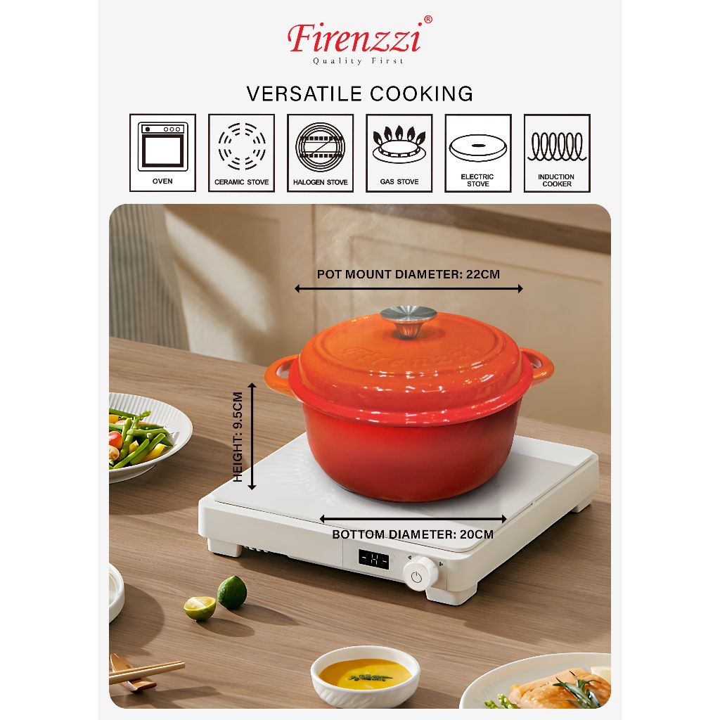 Firenzzi Enamel Casserole Pot FCP-118 | Shopee Malaysia