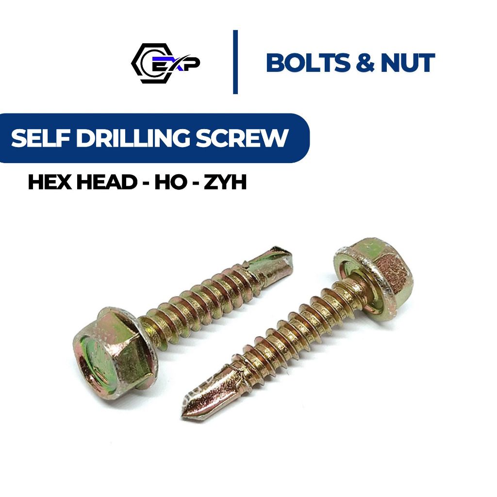 Exp (1 PCS) Self Drilling Screw Skru Besi SkruTruss Hex Screw DS-HO ZYH ...