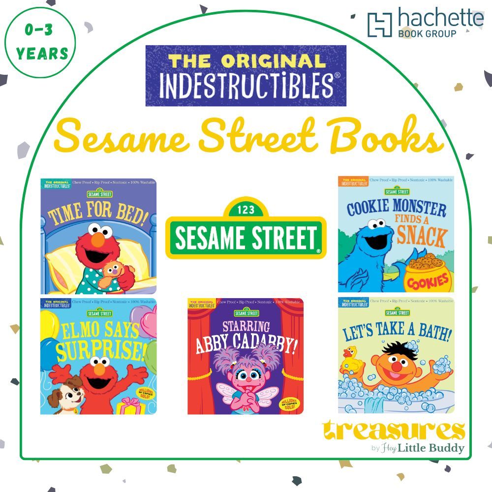 Indestructibles Sesame Street Book Elmo Cookie Monster Bath Chew Proof ...