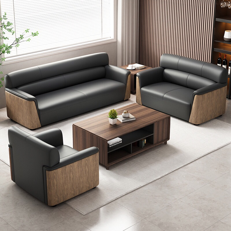 Italian Style Wood Grain Veneer Leather Sofa 1 + 2 + 3 | Shopee Malaysia