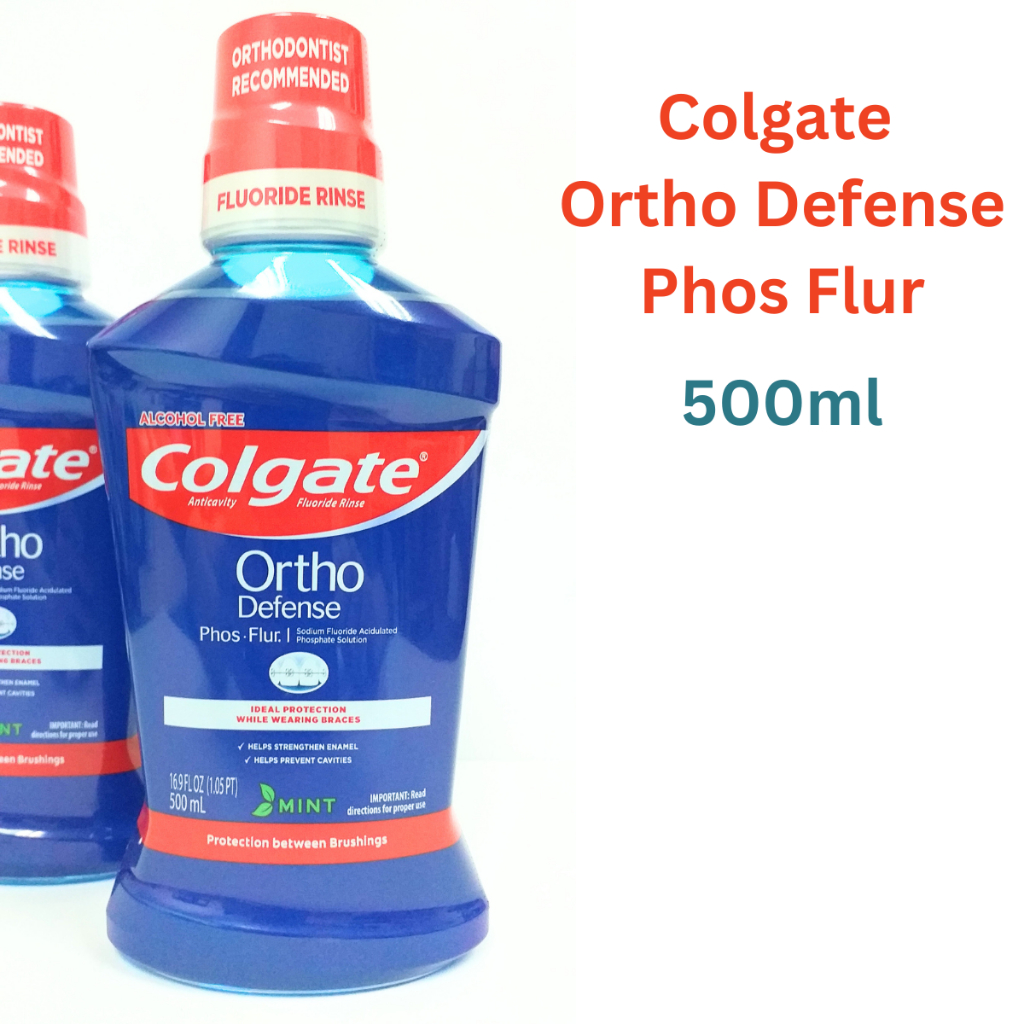 COLGATE Phos flur Ortho Braces Defense Anticavity Fluoride Rinse 500ml ...