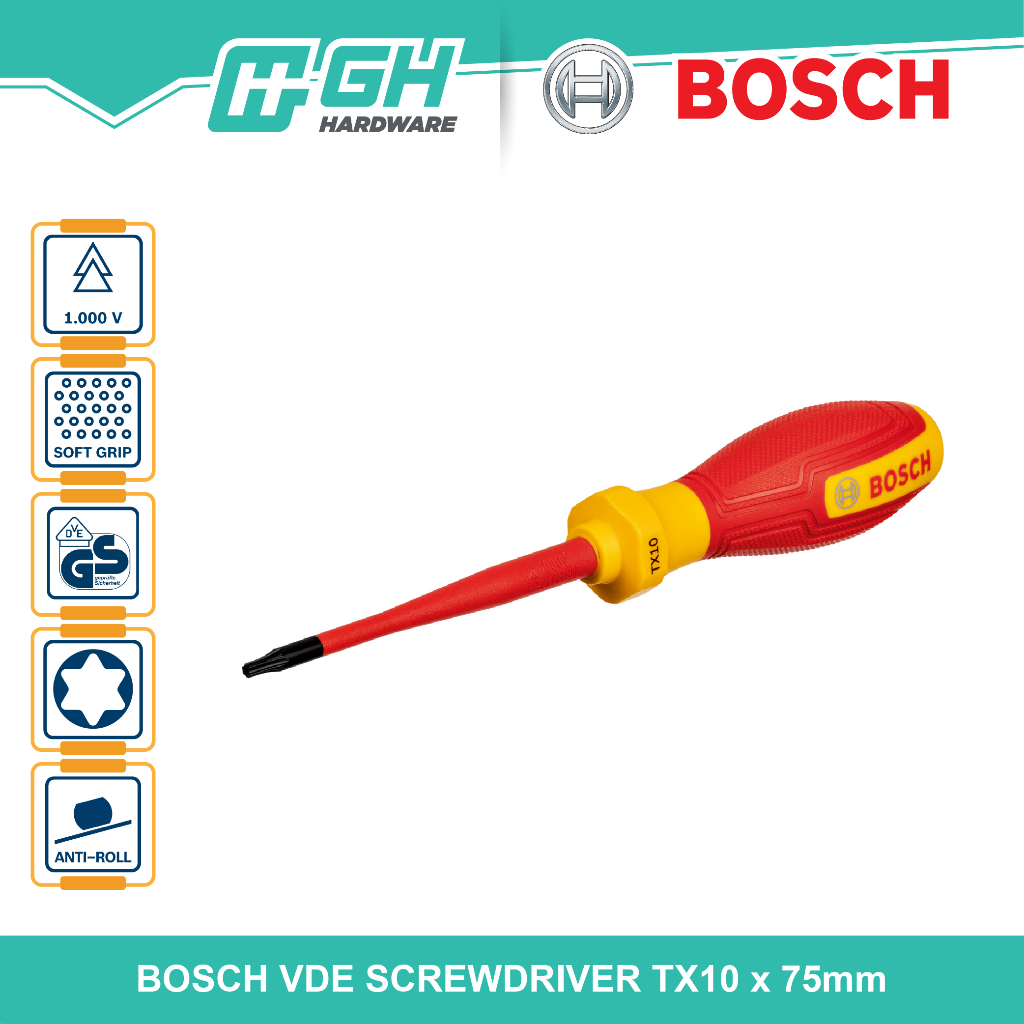 [ GH HARDWARE ] BOSCH Insulated (VDE) Torx Screwdriver ( TX10 / TX15 ...