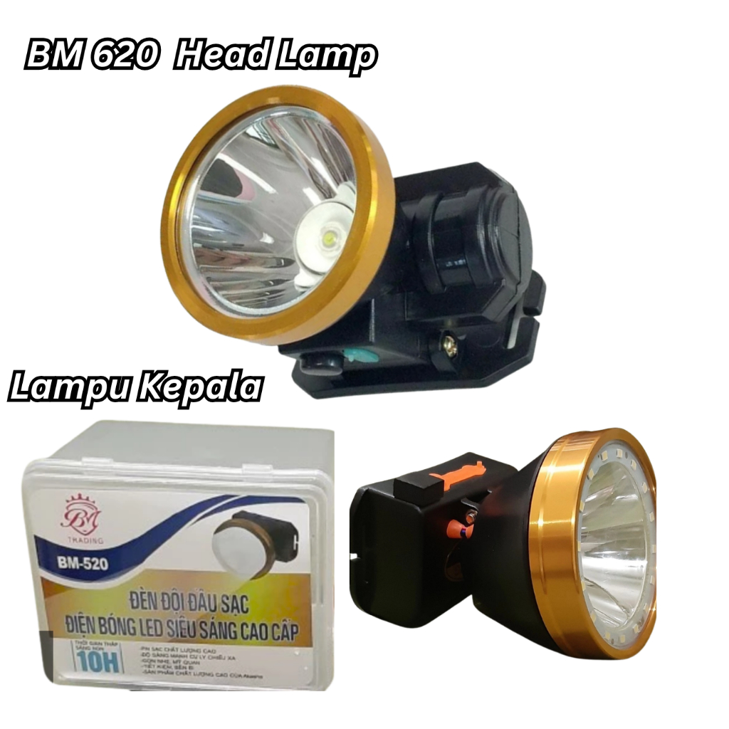 Original BM-620W Rechargeable LED Headlamp Headlight Head Torch ...