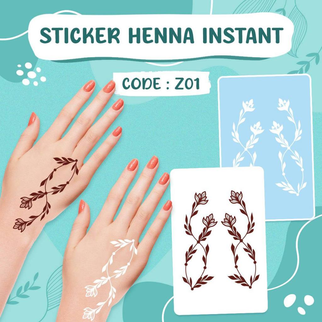 New Design 2025 Sticker Henna Instant Waterproof Tattoo Sticker Inai ...