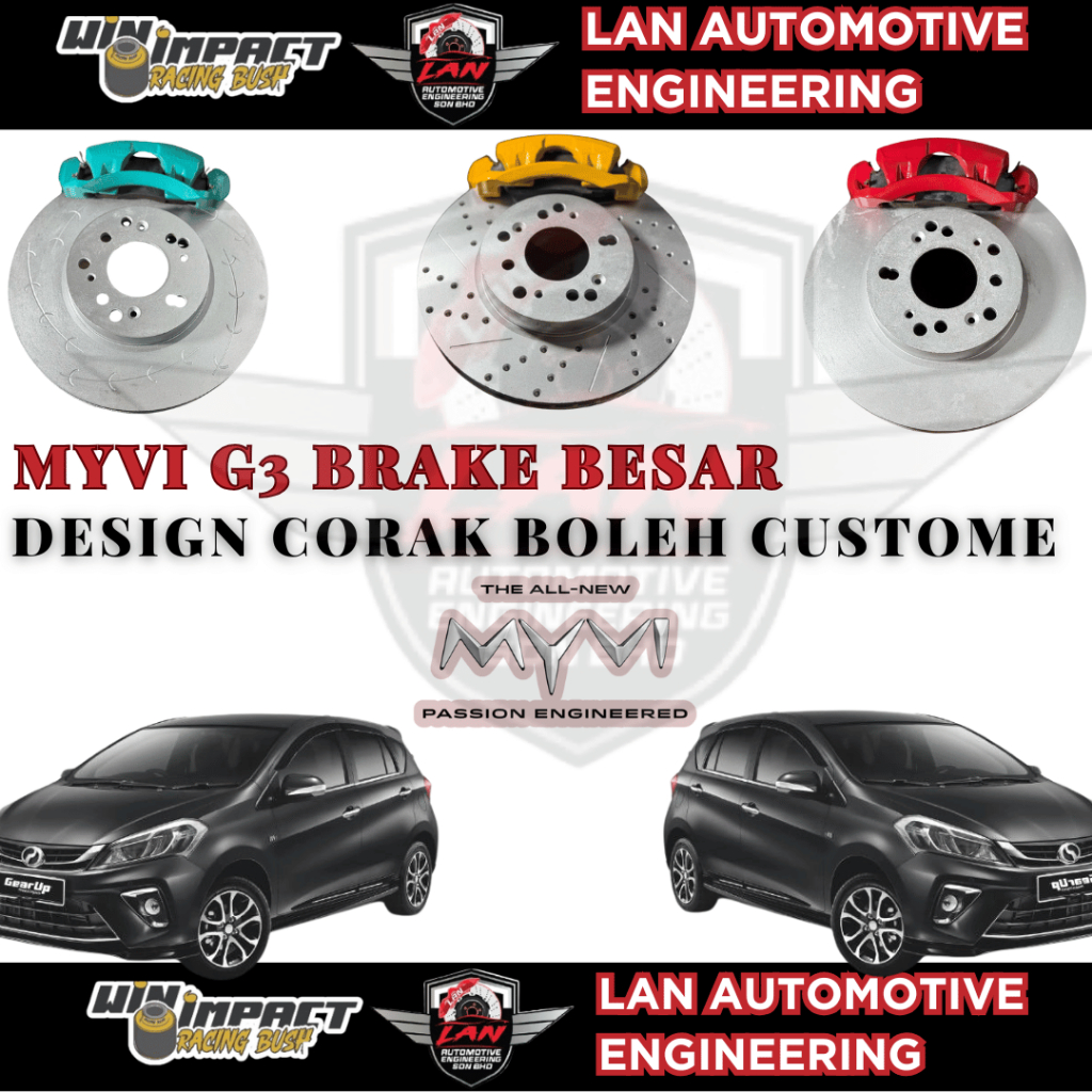 UPGRADED BRAKE DISK BESAR MYVI G3 PNP CAN FIT FOR SAGA BLM & FLX RIM 15 ...