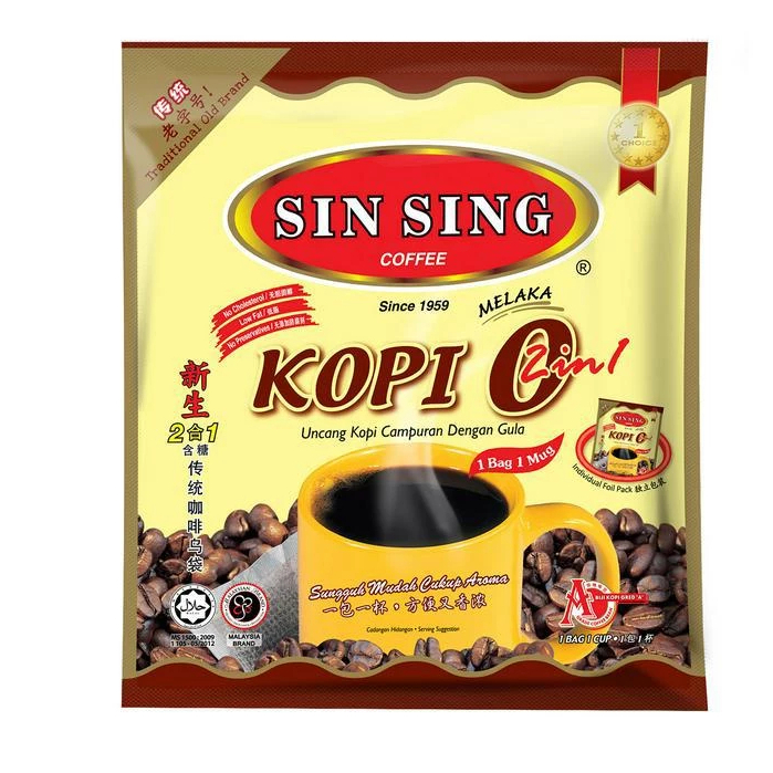 SIN SING COFFEE Kopi O 2 in 1 Uncang Kopi Campuran dengan Gula Individual Bag 20s X 17g | Shopee ...