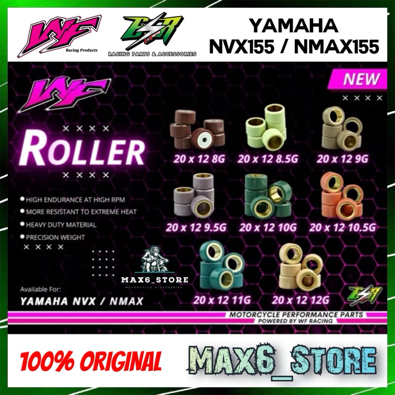 ESR / WF PULLEY ROLLER RACING NVX155 NMAX155 AEROX PULLEY BUSH 13G 12G ...